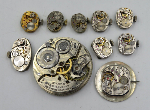 Lot of 10 - Hamilton Pocket Watch Movements with Dial and Hands | eBay