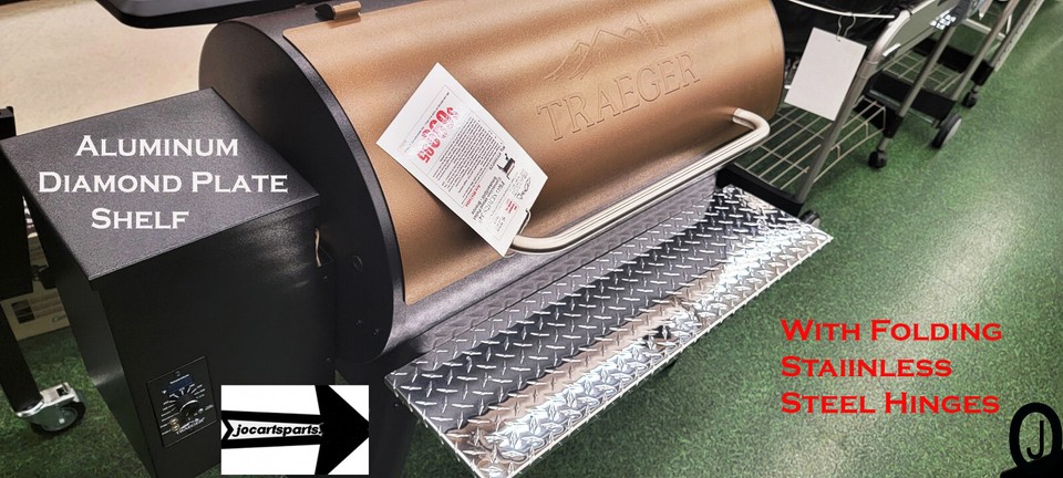 Traeger pro series 34 Pellet Grill Aluminum Diamond Plate Folding Shelf ...