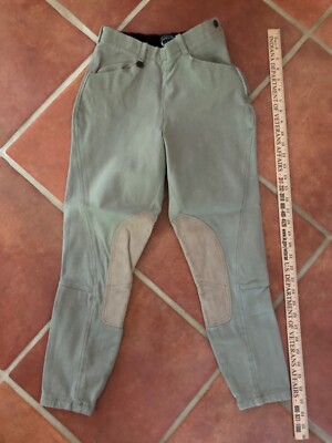 ON COURSE SAGE GREEN COTTON RIDING BREECHES SIZE 26 | eBay