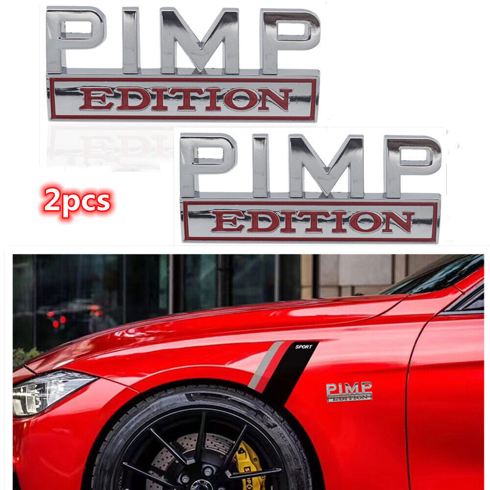 2pcs PIMP EDITION Emblem Decal Badges Stickers fits for Ford Chevy Car ...