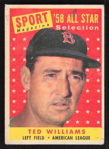 1958 TOPPS TED WILLIAMS 485 FAIR BASEBALL BOSTON RED SOX | eBay