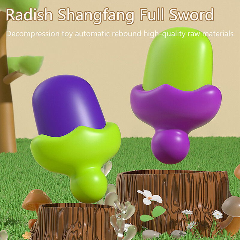 3D Gravity Radish Knife Mini Eggplant Model Telescopic Antistress Toy ...
