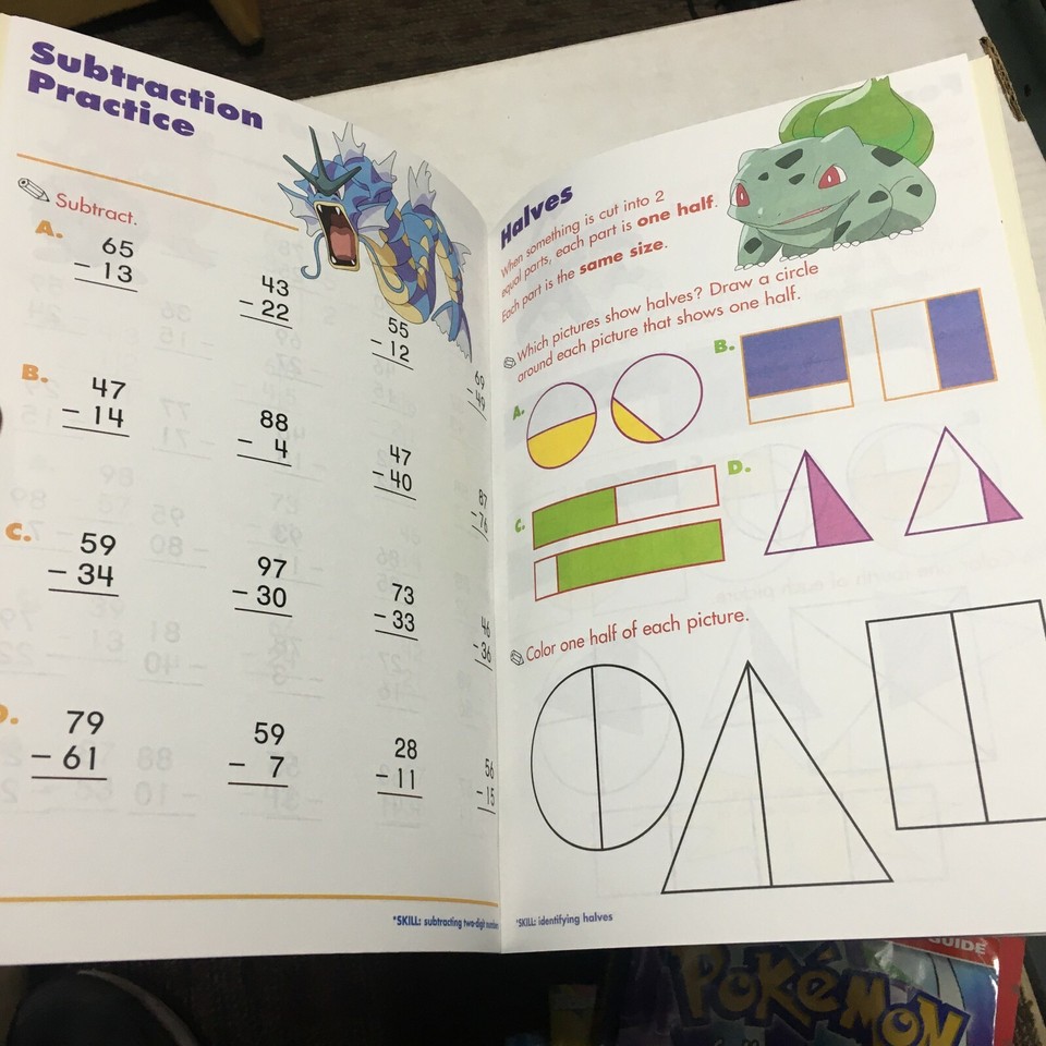 POKEMON MATH CHALLENGE GRADE 2 PLUS 32 FLASH CARDS By Golden Books ...