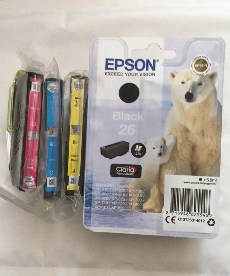 Genuine Epson 26 Multipack T2616 Ink Cartridges Expression XP-610 XP ...