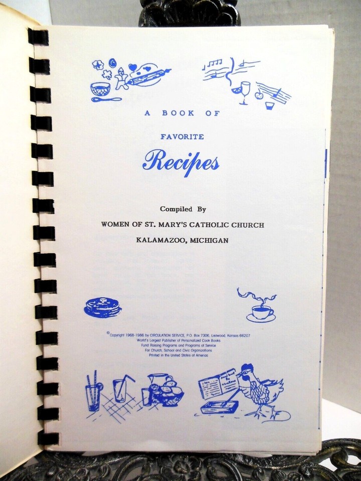 Kalamazoo Michigan Cookbook St Mary's Catholic Church 50th Anniversary ...
