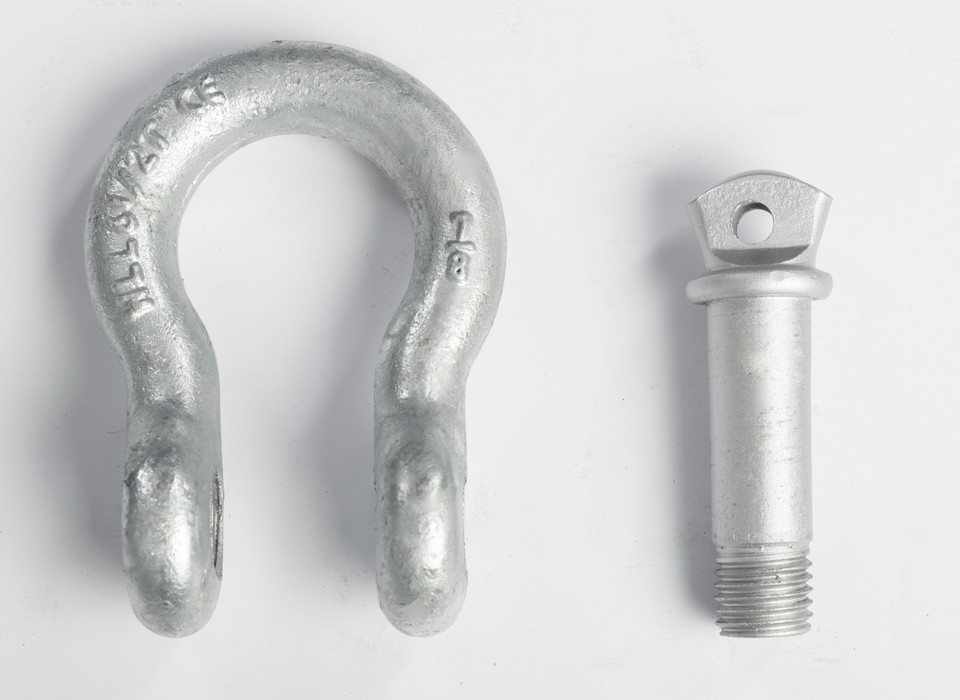 4x 7/8" Bow Shackle D-Ring Zinc Plated w 1" Clevis Screw Pin 14000 lbs ...