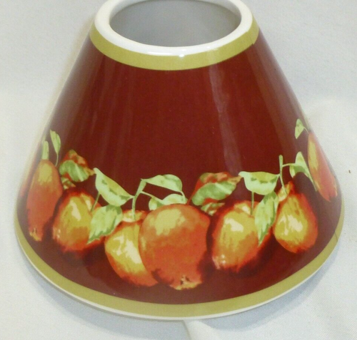 Candle Topper Lamp Shade Fall Apples Red Brown Leaves Autumn decor | eBay