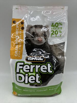 Excellent ZuPreem Grain Free Ferret Diet 40% Protein 20% Fat 4lb 6/14 ...