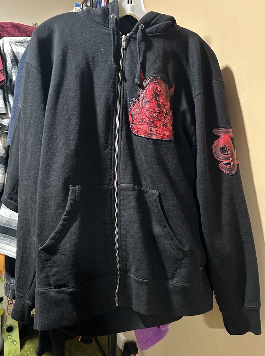 SUPREME DEMON ZIP UP HOODIE Men's Size Medium Red/Black SUPREME DEMON ZIP UP HOODIE Men's Size Medium Red/Black