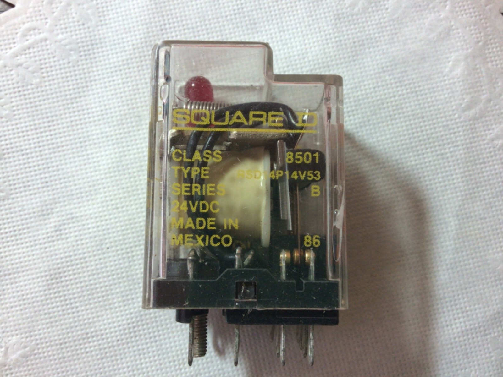 SQUARE D RELAY, CLASS 8501, TYPE RSD14P14V53, SERIES B, 24VDC, NEW OLD ...
