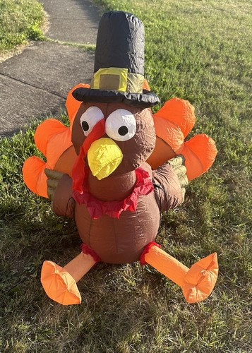 Gemmy Walgreens Inflatable Turkey Sitting Pilgrim 35” Light ...
