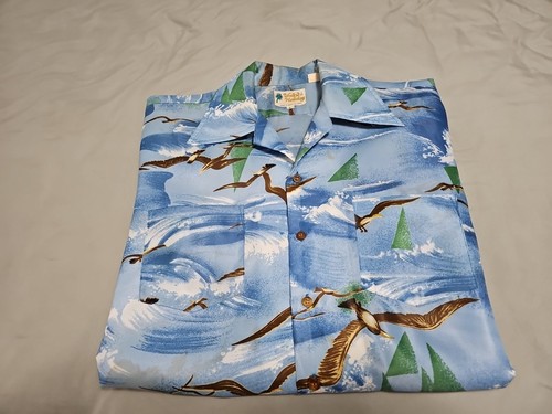 Vintage Waikiki Holiday Albatross Gooney Birds Button-up Hawaiian Shirt ...