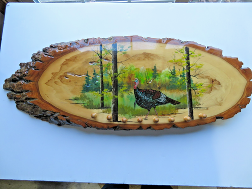 Joe Latmrop Hand Painted Turkey Beard Board or Key Board NWTF 1998 | eBay