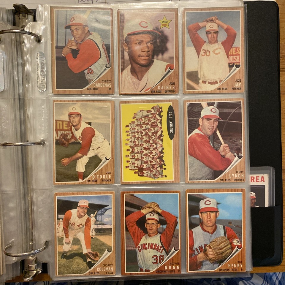 30 Card 1962 Topps Cincinnati Reds Lot Purkey Hutchinson Jay Cardenas ...