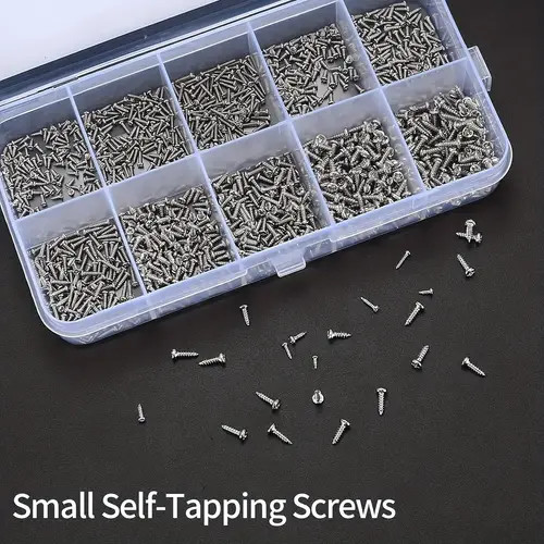 1200PCS Micro Phillips Head Metal Screws - Mini Self-Tapping Screw Set ...