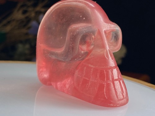 1pc Natural Red network stone Skull Quartz Crystal Skull Carved Skull ...