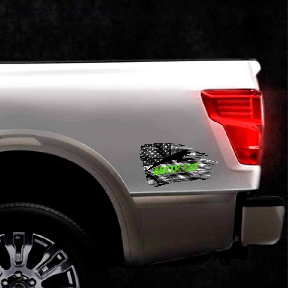 American Flag Decal Sticker Subdued USA Distressed ATV Snowmobile for ...