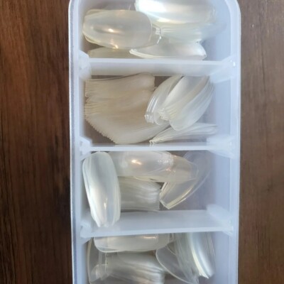 Clear Shapeable Long Acrylic Nails for home nails - NEW In Organizer | eBay