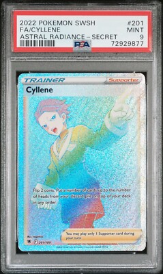 PSA 9 MINT Cyllene 201/189 Astral Radiance Secret Rare Trainer Holo ...