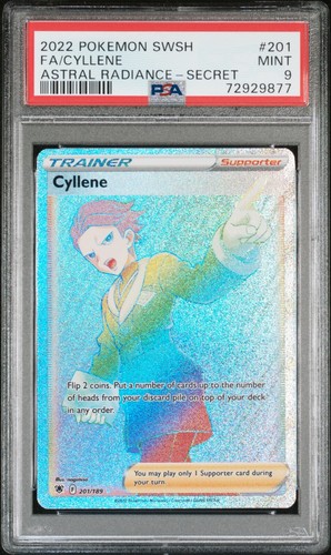 PSA 9 MINT Cyllene 201/189 Astral Radiance Secret Rare Trainer Holo ...