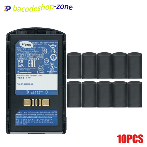 10Pcs 4900mAh Battery for Zebra MC3300 Series Computer OEM BT-000337-00 ...