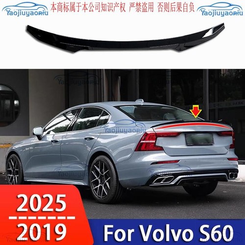 For 2019-2025 Volvo S60 ABS Glossy Black Rear Spoiler Tail Trunk Lip ...