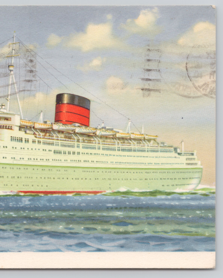 RMS Caronia Passinger Ship at Sea, Cunard Line, The Green Goddess ...