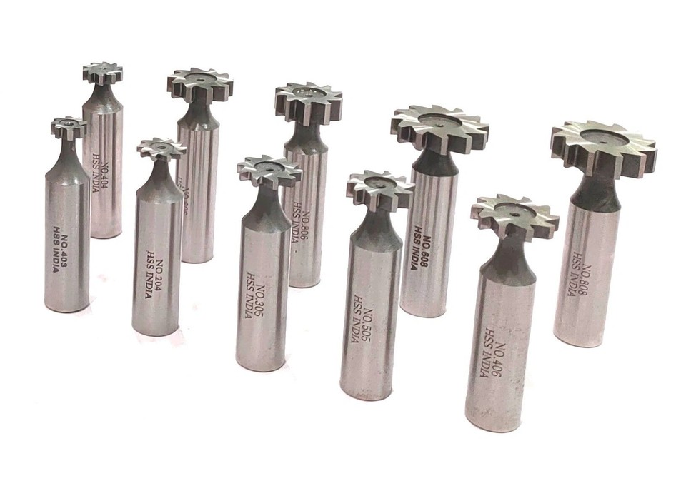 HSS M2 Grade Woodruff Hardened Keyseat Cutter - Set of 10 Pcs, 1/2 ...