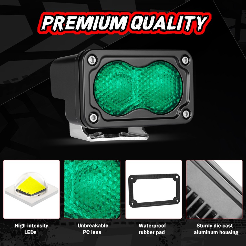 2x Green LED Work Light Bar Hog Deer Hunting Light for Night Hunting ...