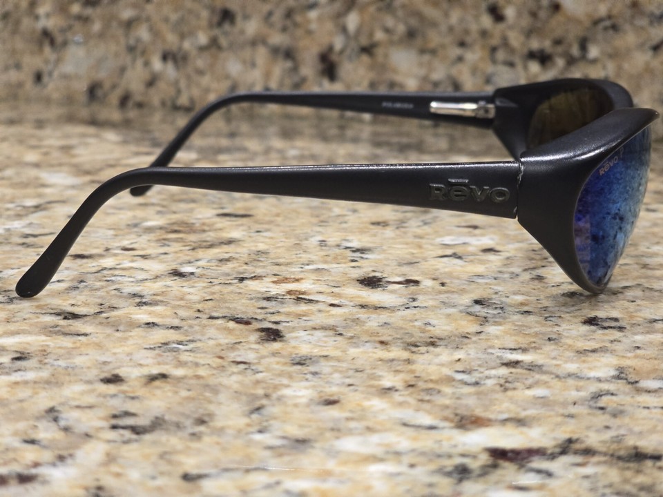 Revo Extreme Wrap Sunglasses Black Blue Polarized Stealth Mirror Lense ...
