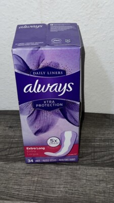Always Daily Liners Xtra Protection Extra Long Absorbency | 34 Count | eBay