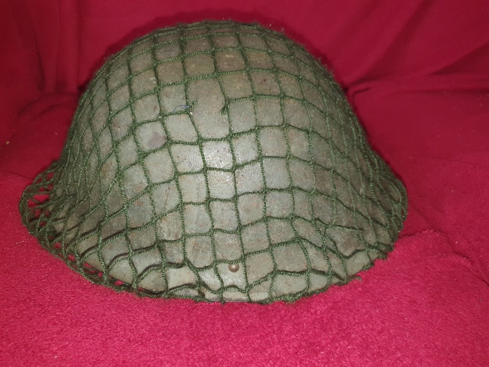 Army tin helmet with liner , chinstrap and net | eBay UK