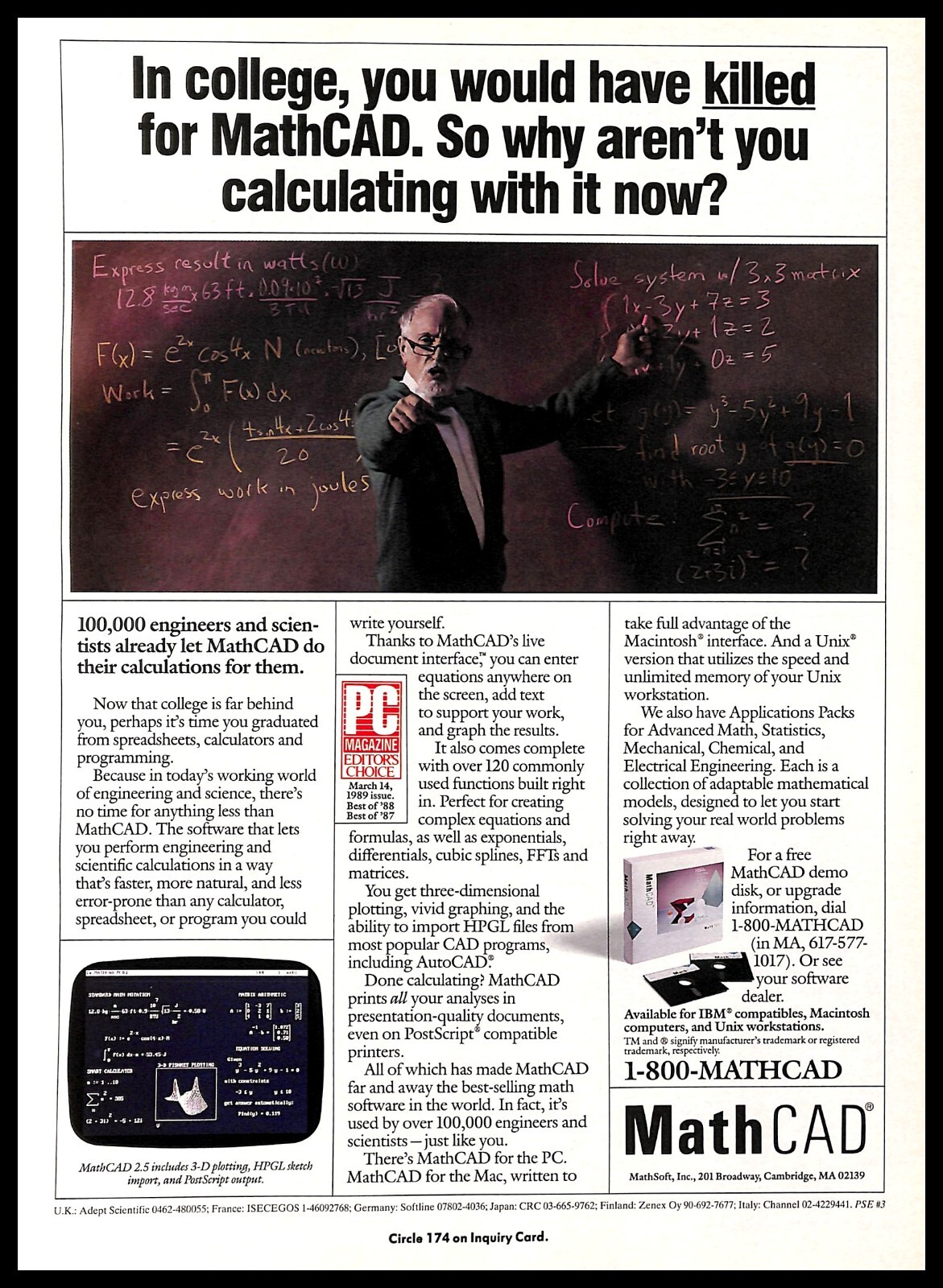 1991 MathCAD Engineering Calculations Software PRINT AD Retro Computers ...