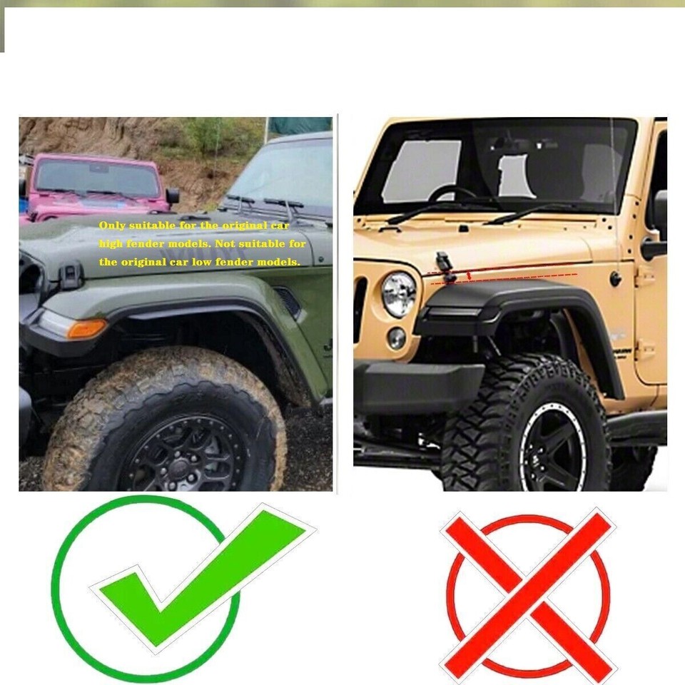 Fender Flare Extensions Trim For Jeep Gladiato Mud guard (High fender ...