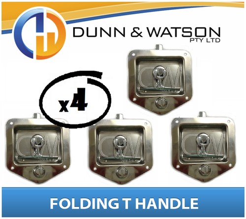 Recessed Stainless Folding T Lock / Handle (Trailer Caravan, Toolbox ...