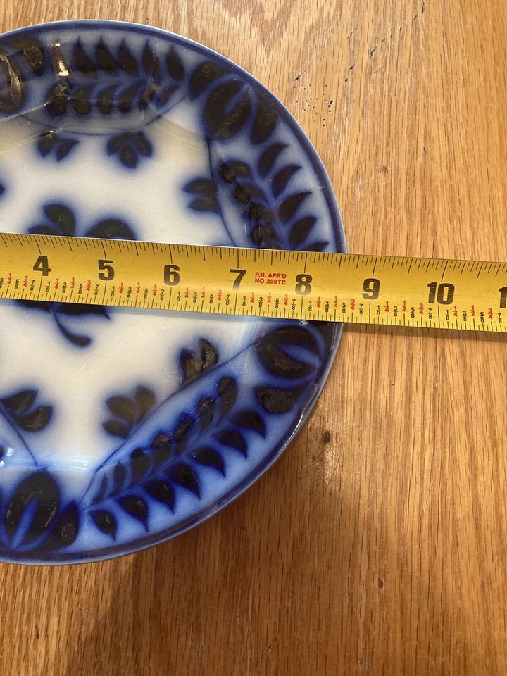 Antique Mid. 1800's Flow Blue Brush stroke plate | eBay