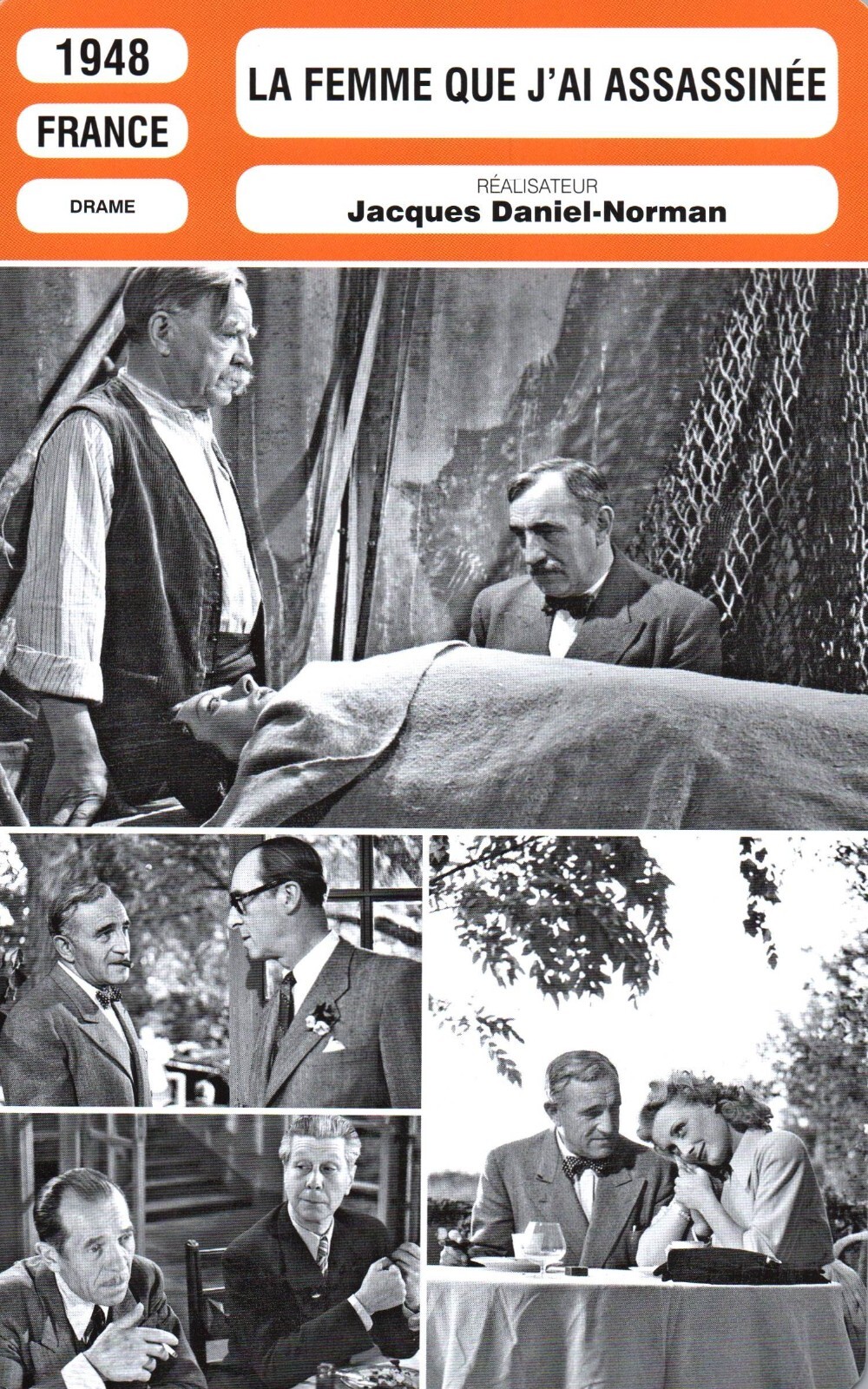 Fiche Cinéma - JACQUES DANIEL-NORMAN - FEMME QUE J’AI ASSASSINÉE (LA) - 1948 | eBay