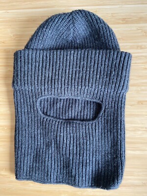 Vintage Knit Robber Beanie Convertible Ski Mask 1 Hole Balaclava 80s ...
