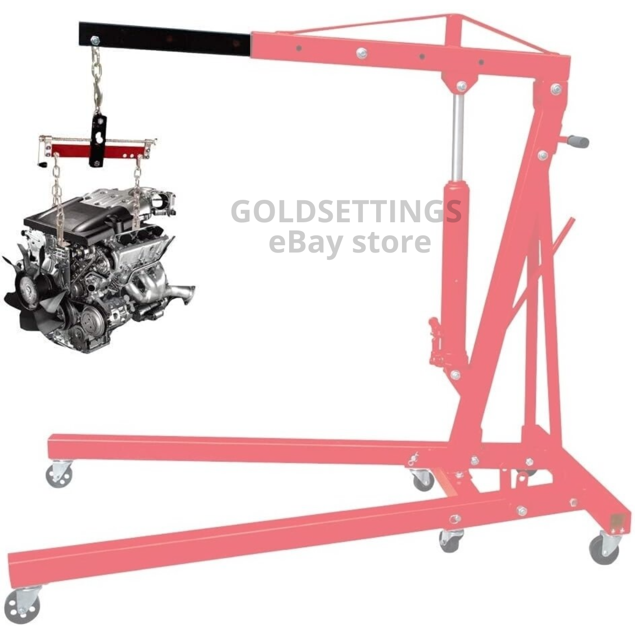 Heavy Duty Engine Hoist Leveler Cherry Picker Shop Crane Load Lift Tool ...