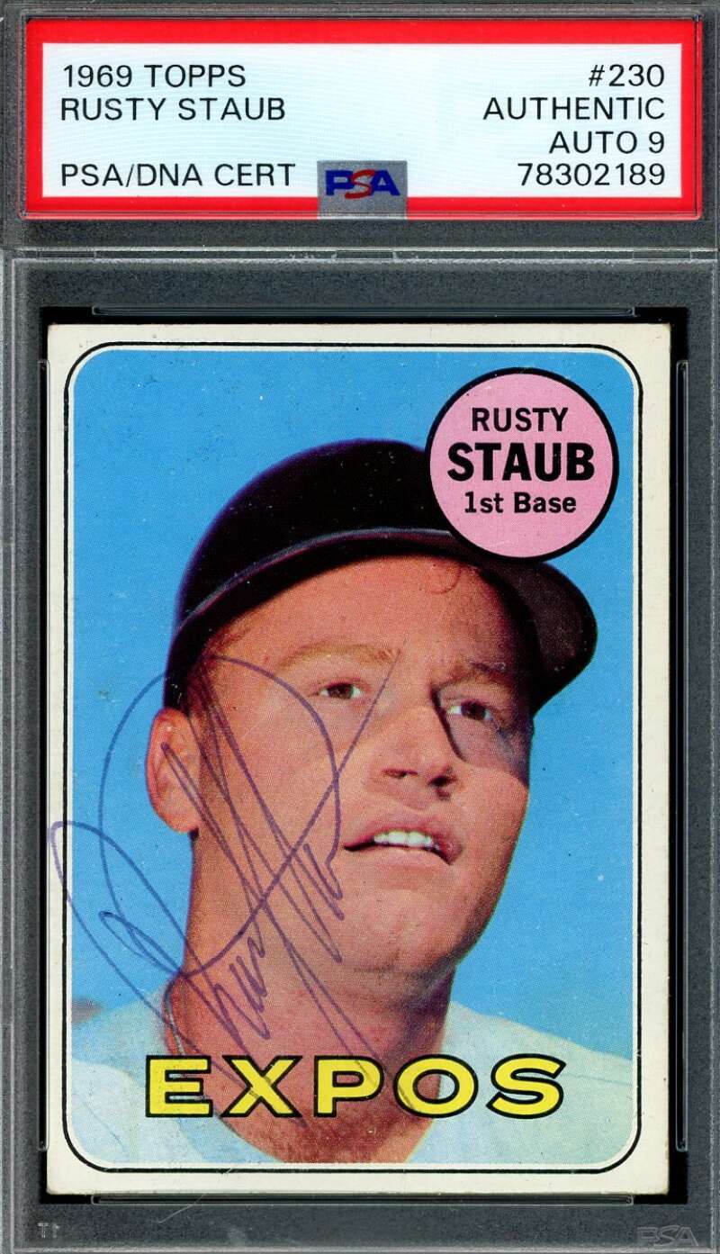 Rusty Staub Mint 9 PSA DNA Signed 1969 Topps Autograph | eBay
