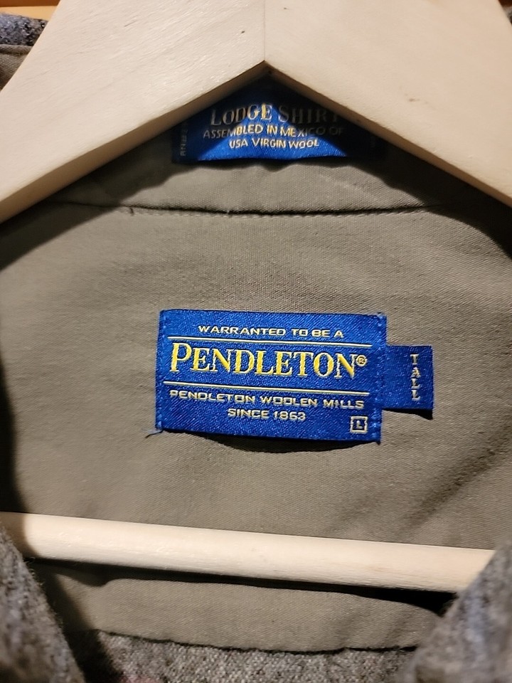 PENDLETON LODGE Virgin Wool Aztec Navajo Stripe Shirt Mens Large Tall ...