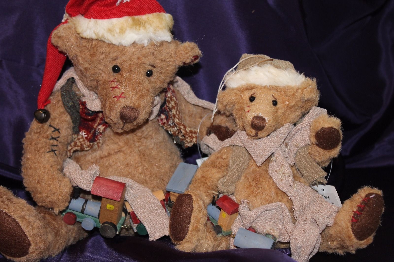 Pair of Stuffed Christmas Teddy Bears with trains | eBay