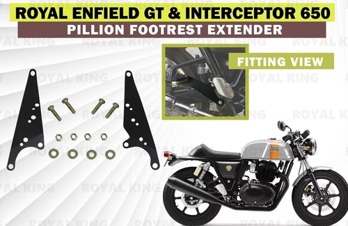 Pillion "Footrest Extender LH & RH" Fit For Royal Enfield Gt ...