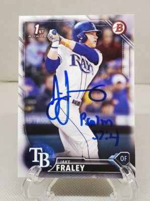 JAKE FRALEY TAMPA BAY RAYS SIGNED 2016 BOWMAN BASEBALL CARD BD-73 | eBay