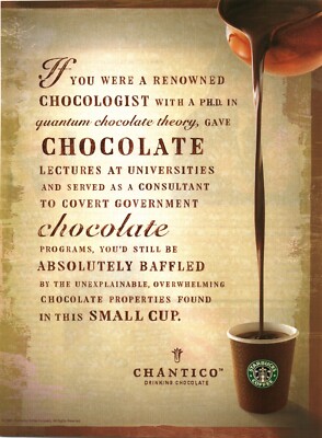 2005 PRINT AD - STARBUCKS COFFEE COMPANY AD - CHANTICO DRINKING ...