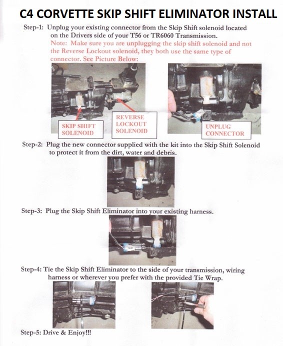 89-96 C4 Corvette CAGS Skip Shift Eliminator Bypass Kit | eBay