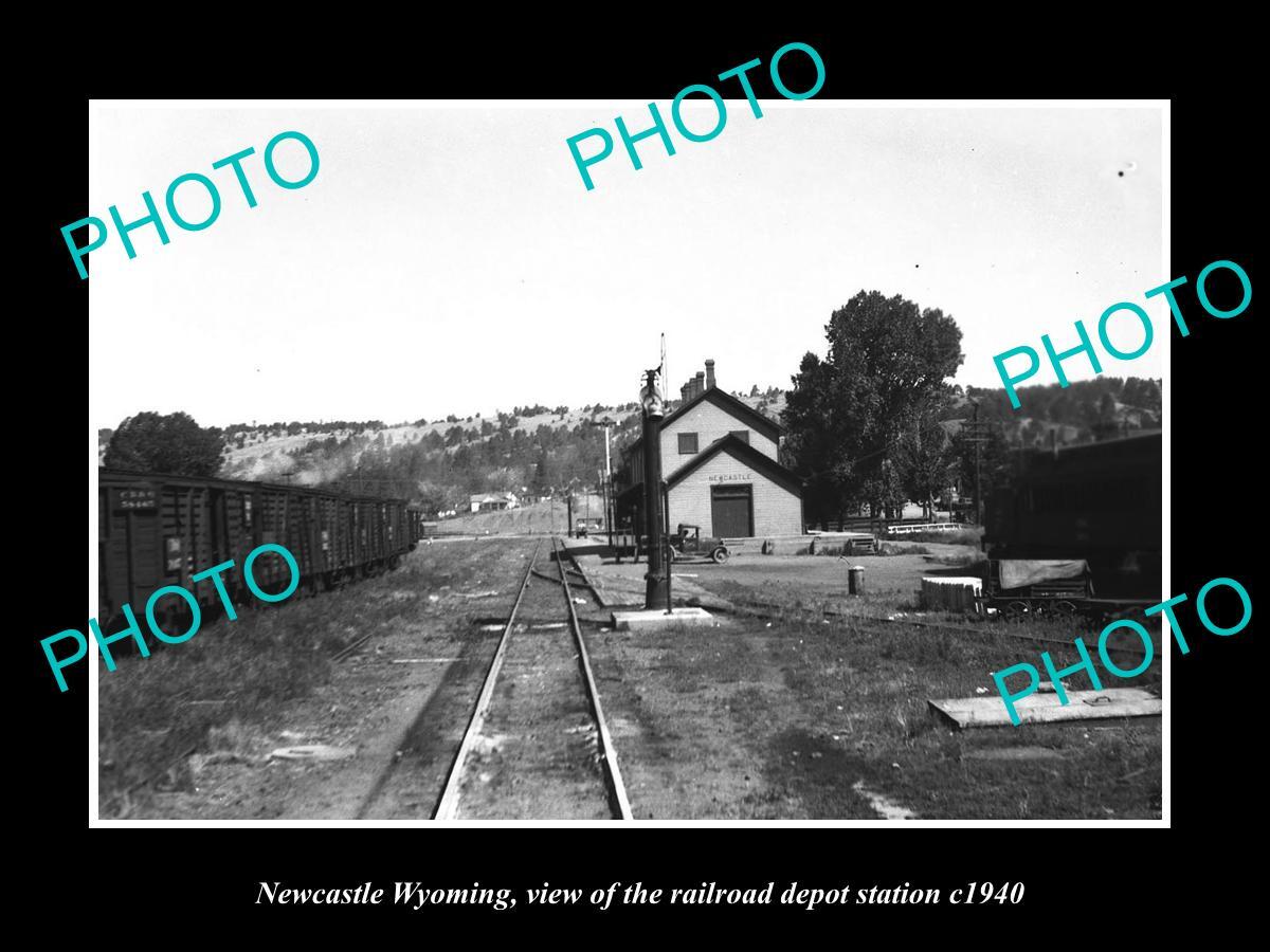 OLD LARGE HISTORIC PHOTO OF NEWCASTLE WYOMING THE RAILROAD DEPOT ...
