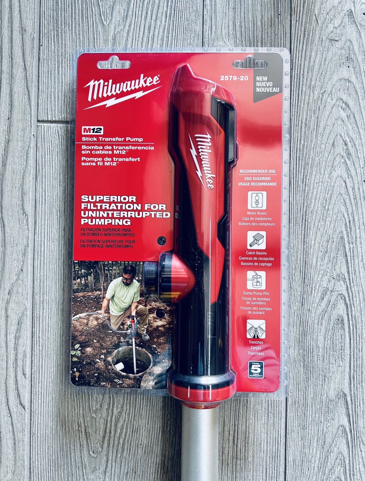 Milwaukee 2579-20 M12 Cordless Submersible Stick Water Transfer Pump ...