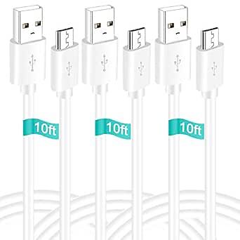10FT Micro USB Power Extension Cables for Security Cameras and Devices ...