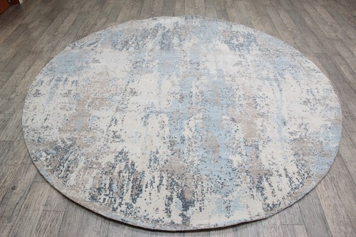 8x8 Feet Round Handmade Modern Silk Wool Area Rug 250x250 Cms Carpet | eBay
